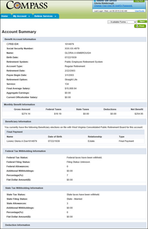 Retiree Self-Service